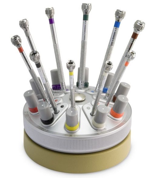 Rotary Base with 10 Screwdrivers, 0.5 - 3.0 mm, with Spare Blades 205950