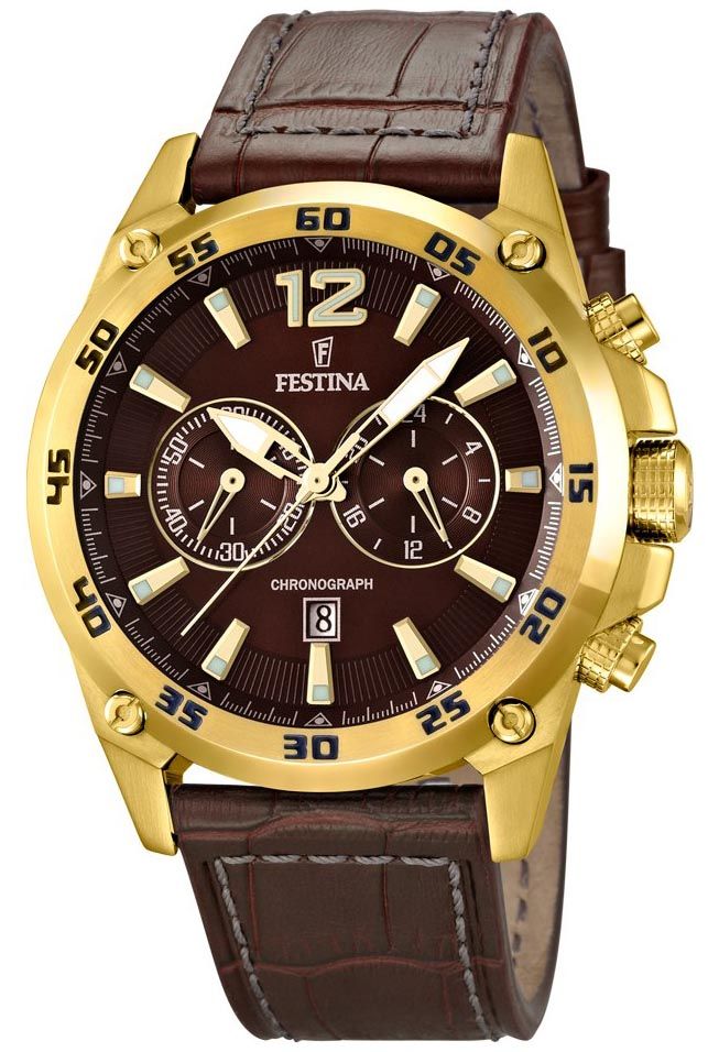 Festina Gold Leather Chrono F16880/2