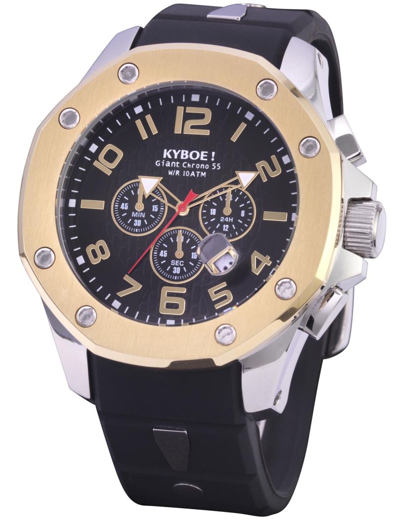 Kyboe Chrono Port Silver/Gold Black 48MM KPS48-002 - RIP