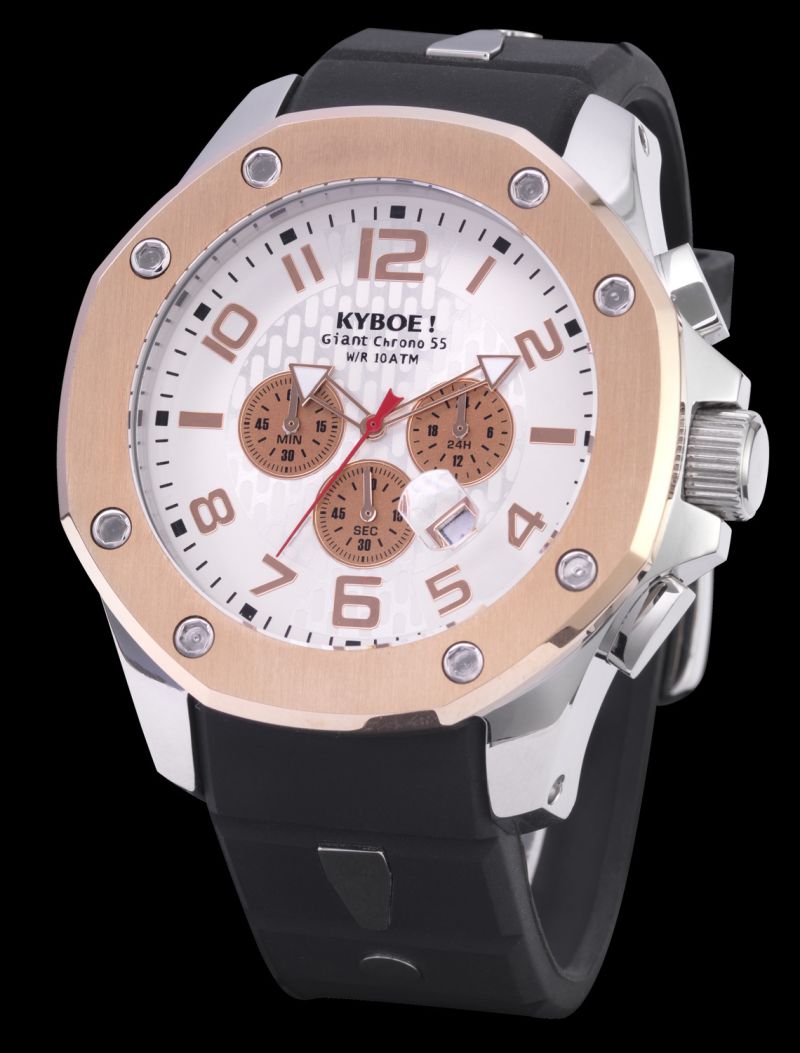 Kyboe Chrono Port Silver/Rosegold White 48MM KPS48-003 - RIP
