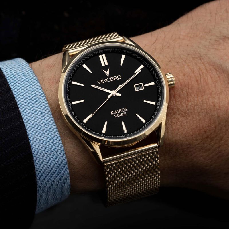 Vincero Kairos Mesh Black/Gold Bla-GolM-K14